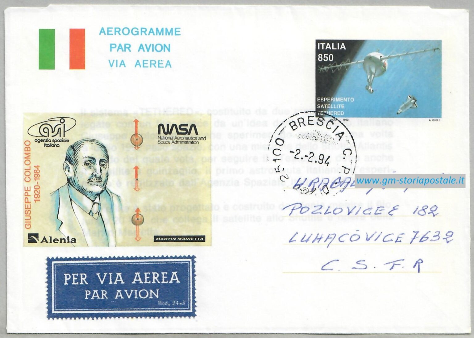 Aerogramma tra 16.1.1992 e 4.5.1997 – Mezzo Secolo di Repubblica